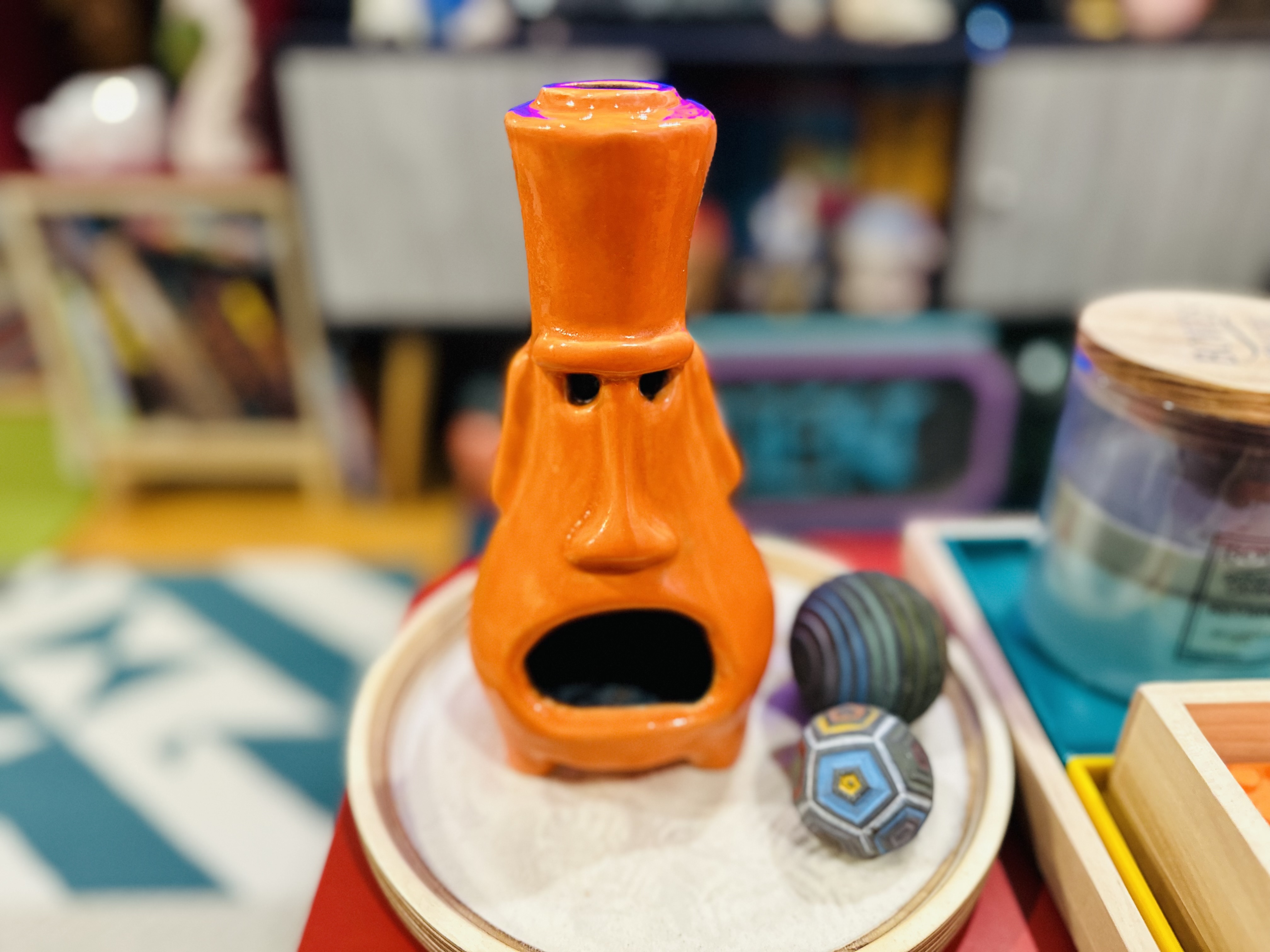 Tiki Mug: Moai Chiminea - Orange - by Chan Tiki | mytiki.life